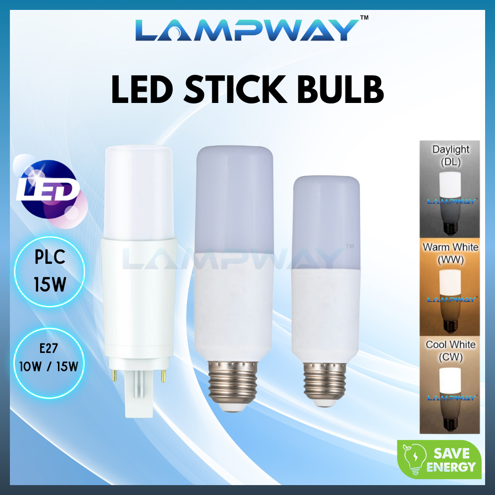 🔥🔥HOT🔥🔥10w & 15w E27 & PLC 15w Led stick bulb mentol LED daylight warm white cool white | Shopee ...