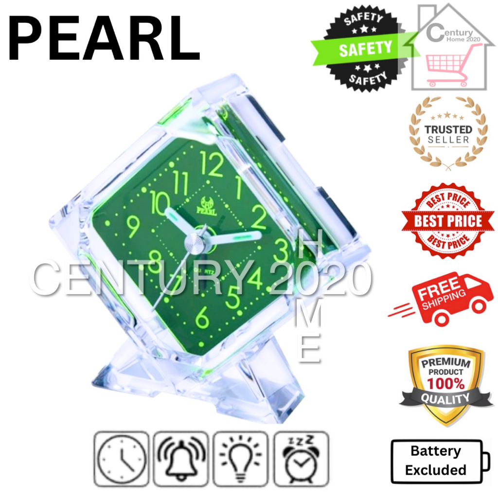 PEARL Mini Clock Travelling Table Alarm Clock Quartz LED Battery ...