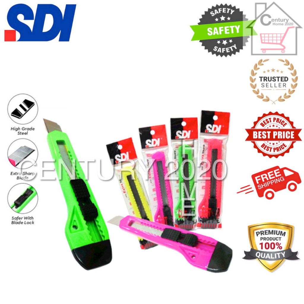 SDI Heavy Duty Utility Knife Cutter 18MM Durable Plastic Handle Utility Knife | Shopee Malaysia
