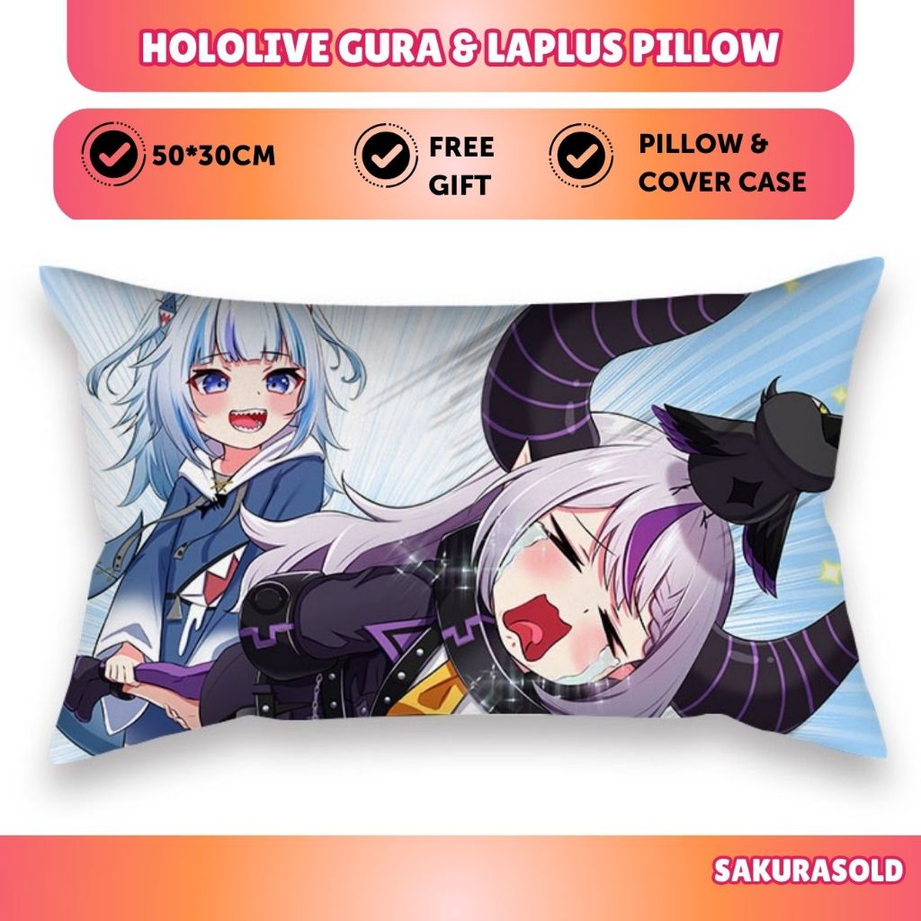 Hololive Gawr Gura and Laplus Anime Pillow Virtual YouTuber Plush ...
