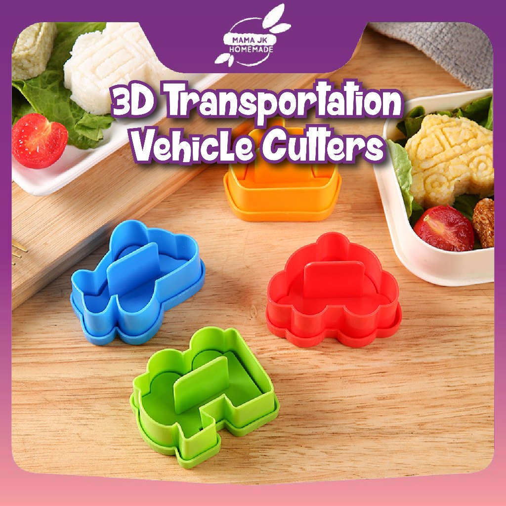 Bento Lunch Sandwich Bread Rice Mold Cutters and Stamps (Vehicle ...