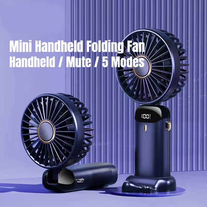 N15 Kipas Mini Handheld Fan 5 Speed Silent Wind USB Rechargeable LED ...