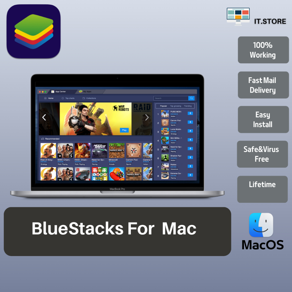 BlueStacks Lifetime for M1/M2 M3 Chip or Intel Chip/Apple Silicone ...