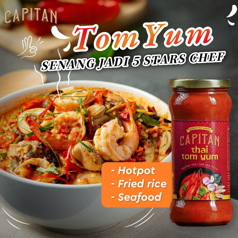 [HALAL] CAPITAN Thai Tomyum Cooking Paste Chef Tom Yum Sour Spicy (340g ...