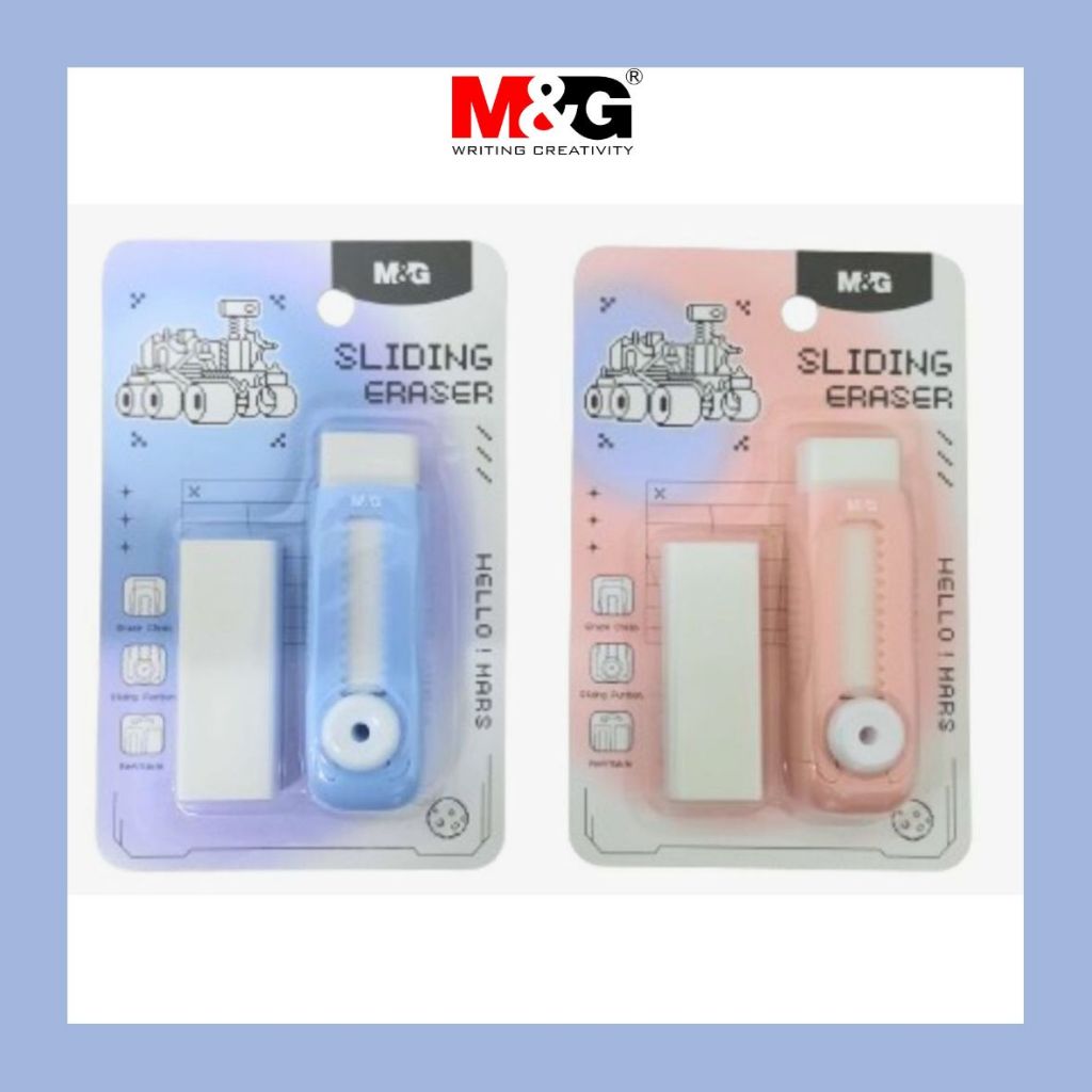 M&G Sliding Eraser Retractable Push-Pull Eraser 1+1 Refill Set | Shopee ...