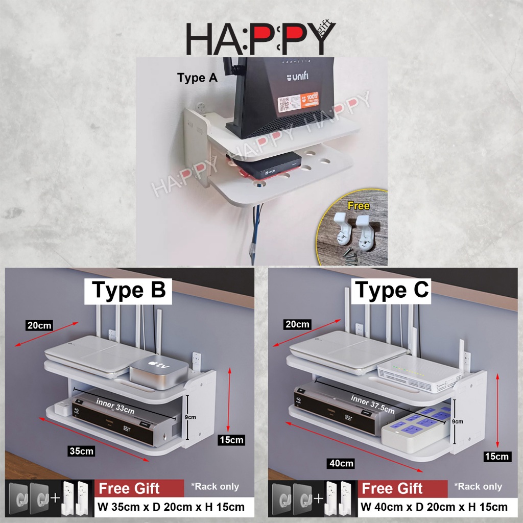 Router rack TV box Rack Set-Top Box Storage Shelf Wall Modem Holder ...