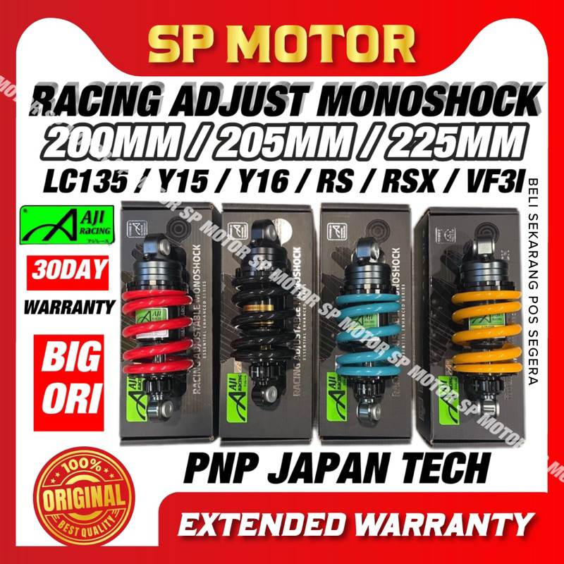 AJI RACING Monoshock Adjustable LC135 RS150 Y15ZR RSX Y16ZR VF3I 200MM 205MM 225MM 230MM ...