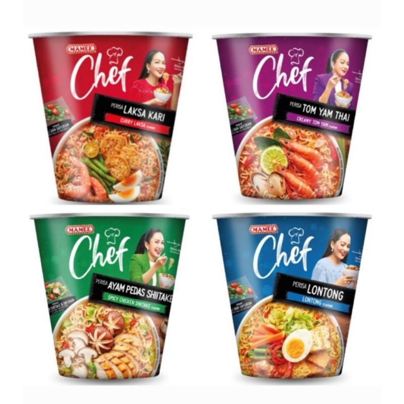 Mamee Chef Cup (72g) Creamy Tom Yam / Curry Laksa / Lontong / Spicy ...