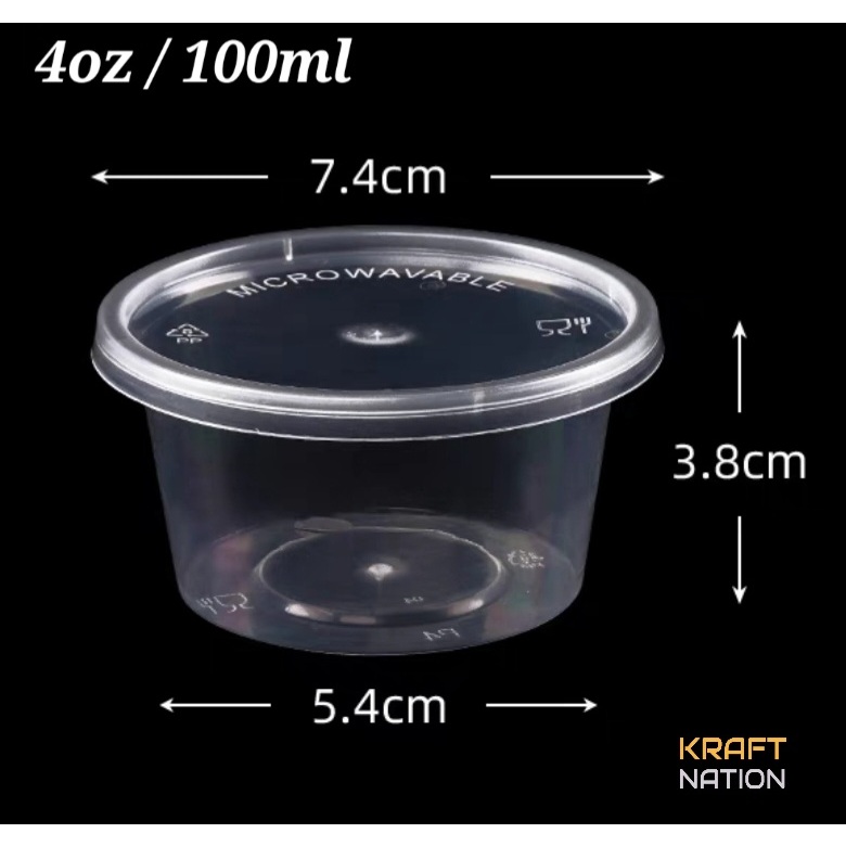 [Bundle] 10pcs 1, 1.5, 2, 3, 4, 5, 8 oz, PP5 Sauce Container/Deli ...