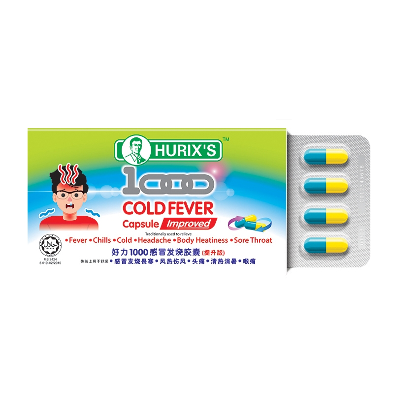 HURIX'S 1000 Cold Fever Capsule Improved (blister) | Shopee Malaysia