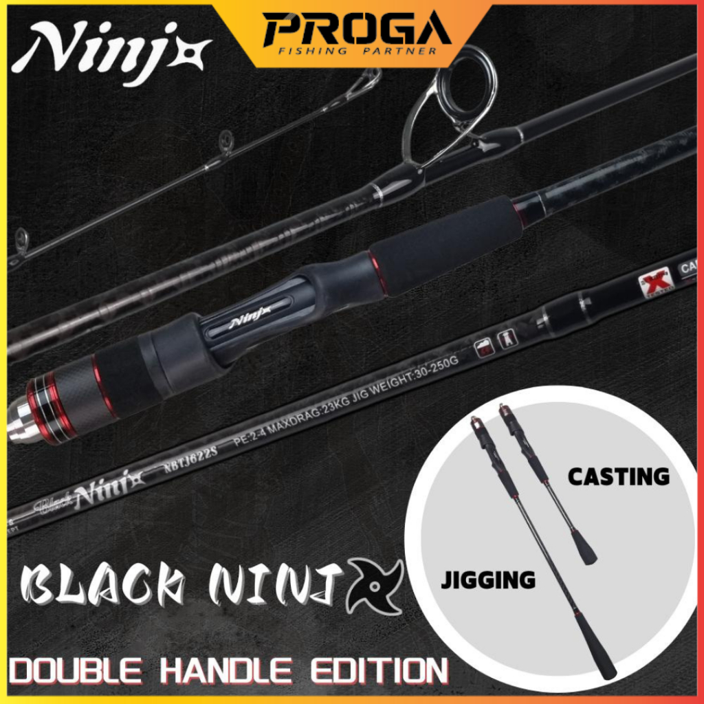 【PROGA】BLACK NINJA NBTJ622 Fishing Rod - Double Handle Edition | Shopee ...