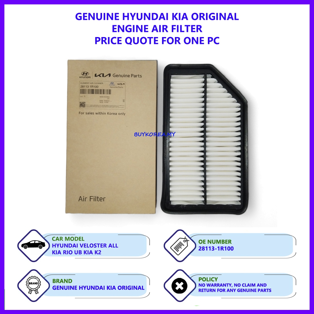 Kia Rio UB Kia K2 2013-2017 / Hyundai Veloster All Genuine Hyundai ...