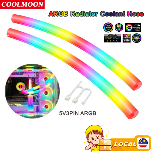 CoolMoon ARGB Radiator Coolant Hose 5V3Pin Silicone Soft Tube CPU ...