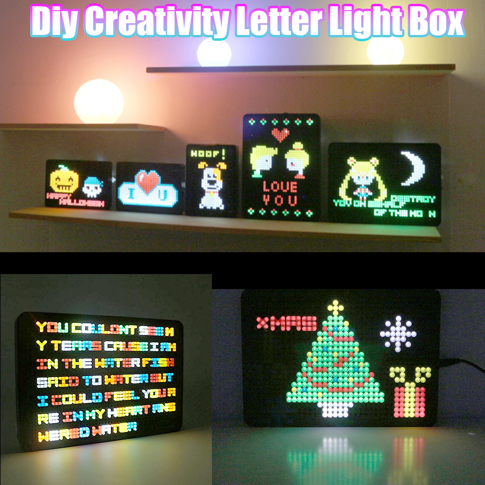 LED Combination Light Box Creative 5V USB/Battery Power Night Lamp DIY ...