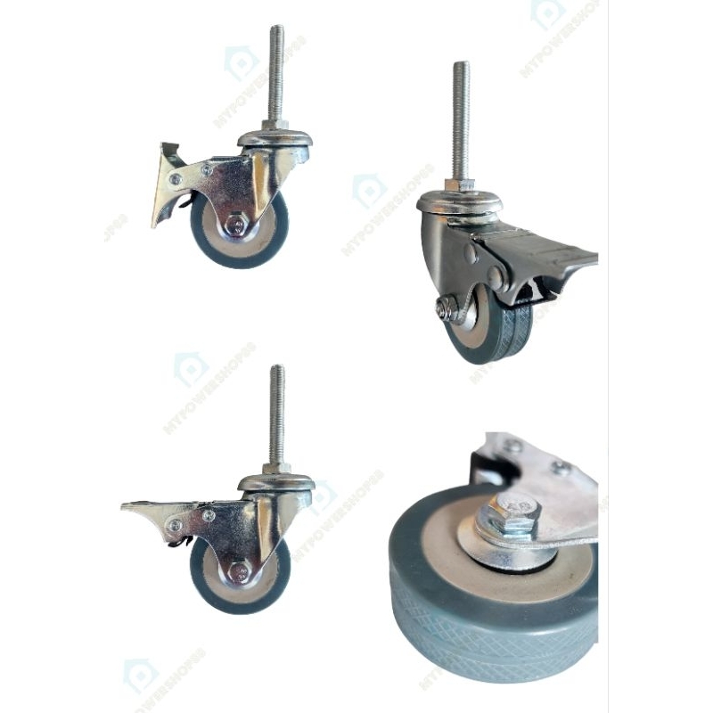Heavy Duty M8 Long Thread Wheel Castor with lock | Shopee Malaysia