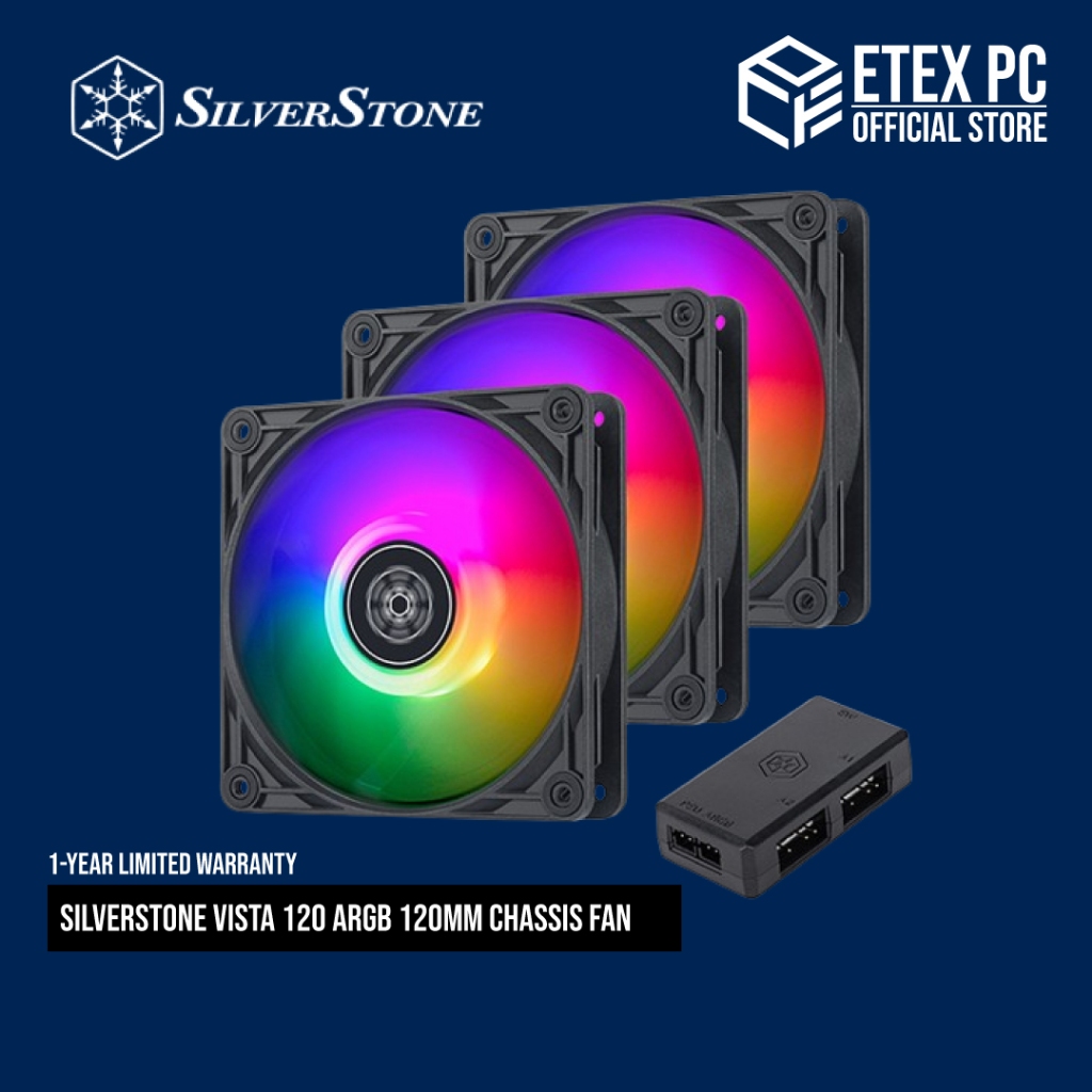 SilverStone VISTA 120 ARGB 120mm Chassis Fan - Triple Pack # SST-VS120B-ARGB-3PK | Shopee Malaysia