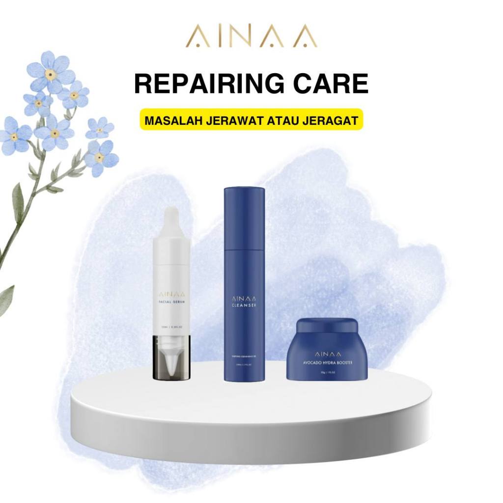 AINAA REPAIRING CARE (CLEANSER, SERUM DAN MOISTURISER) | Shopee Malaysia
