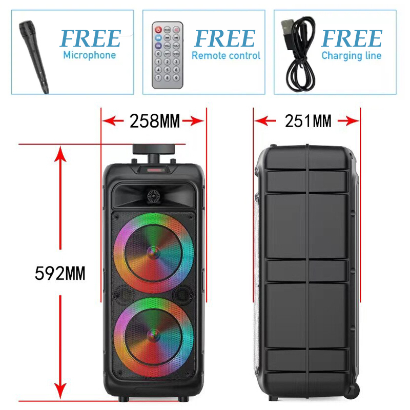 ZQS 8211LED Bluetooth KTV Bass Speaker Microphone Set Home Karaoke ...