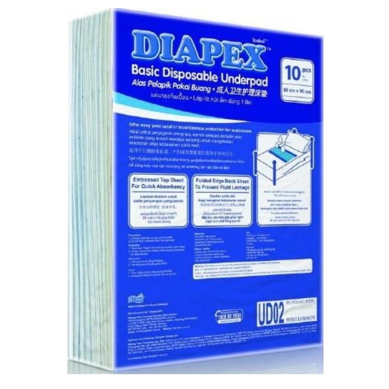 Diapex Basic Disposable Underpads 10 PCS - (60CM x 90CM) | Shopee Malaysia