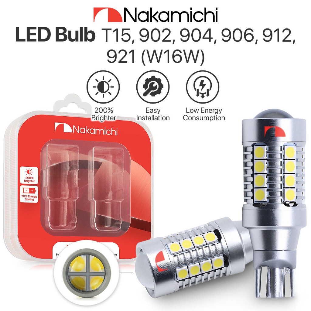 2PCS Nakamichi 28LED T15/W16W Car Reverse Light Back Up Light Car ...