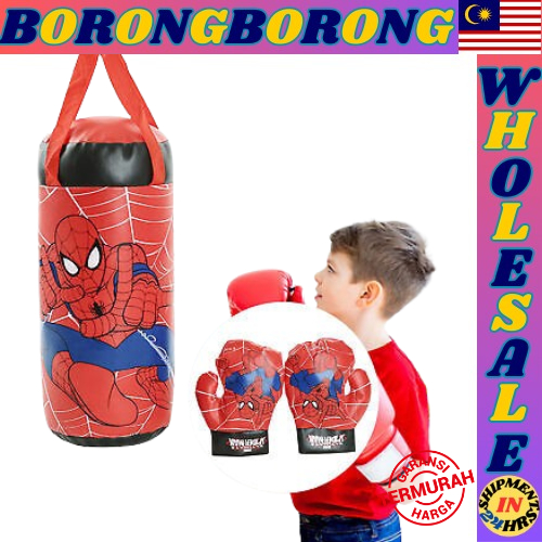 BORONG Spiderman Mainan Budak Lelaki Punching Bag Boxing Play Set For ...
