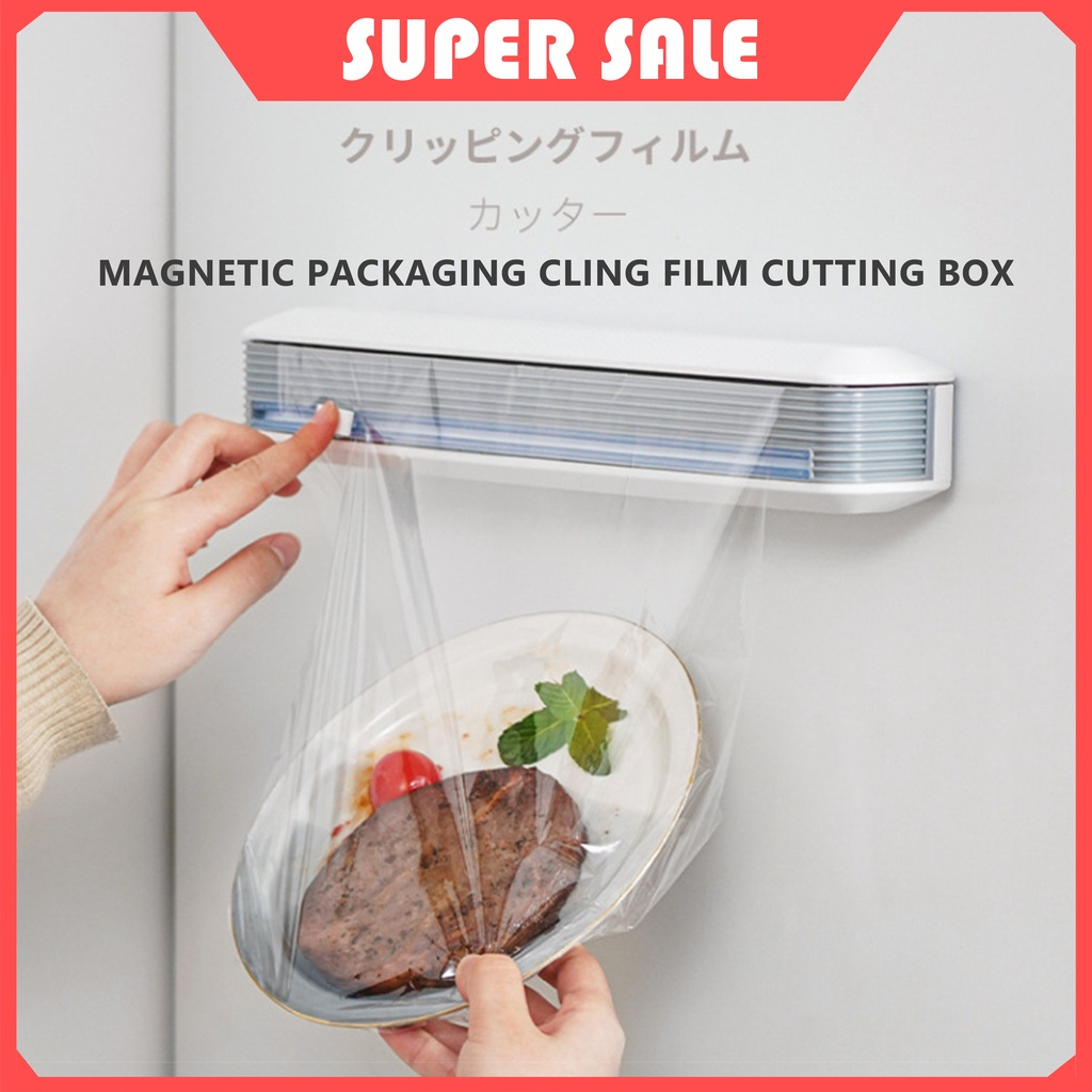 Magnetic Cling Film Dispenser with Slide Cutter Strong Suction Cup ...