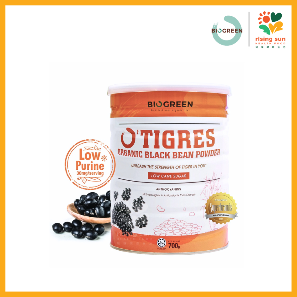 Biogreen O'Tigres Organic Low Sugar Black Bean Powder 700g | Shopee ...