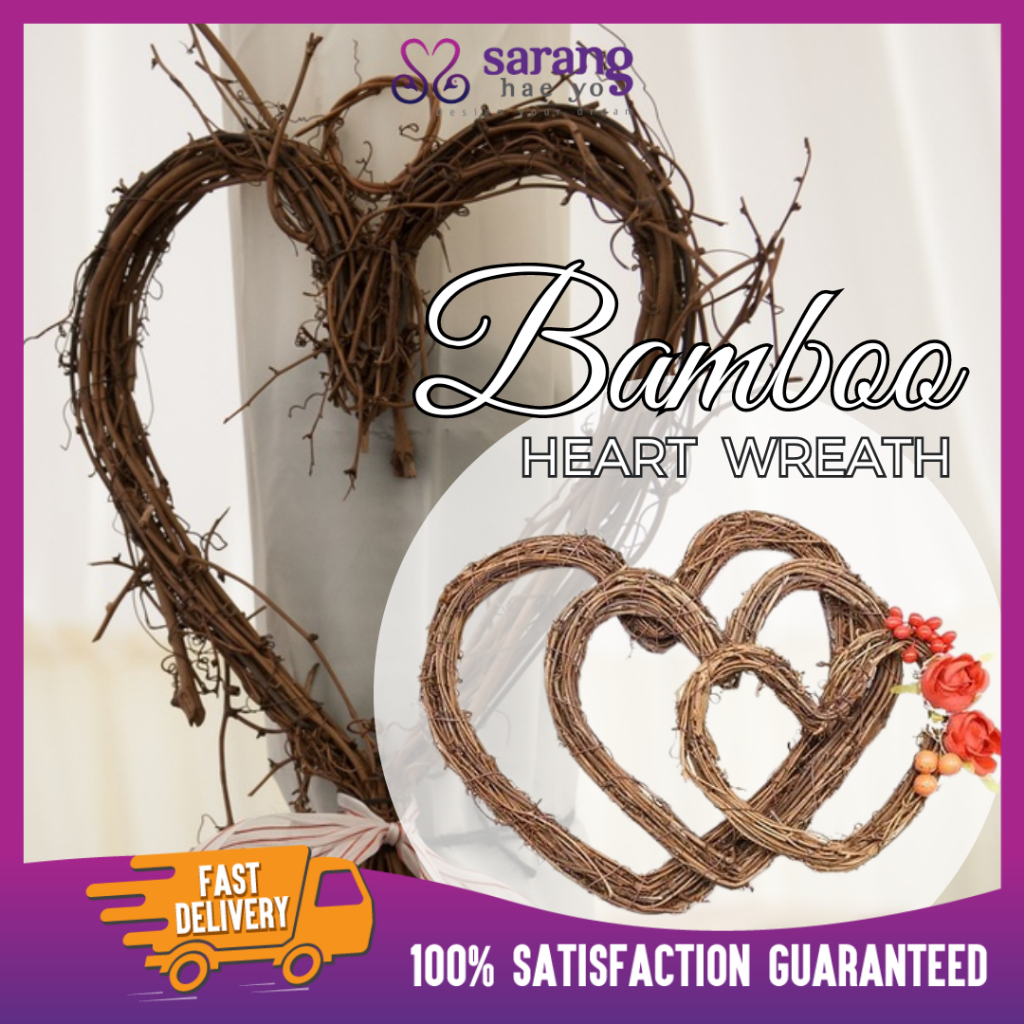 Bamboo Love Ring Rattan Decoration Christmas Hiasan Dulang Deco Rumah ...