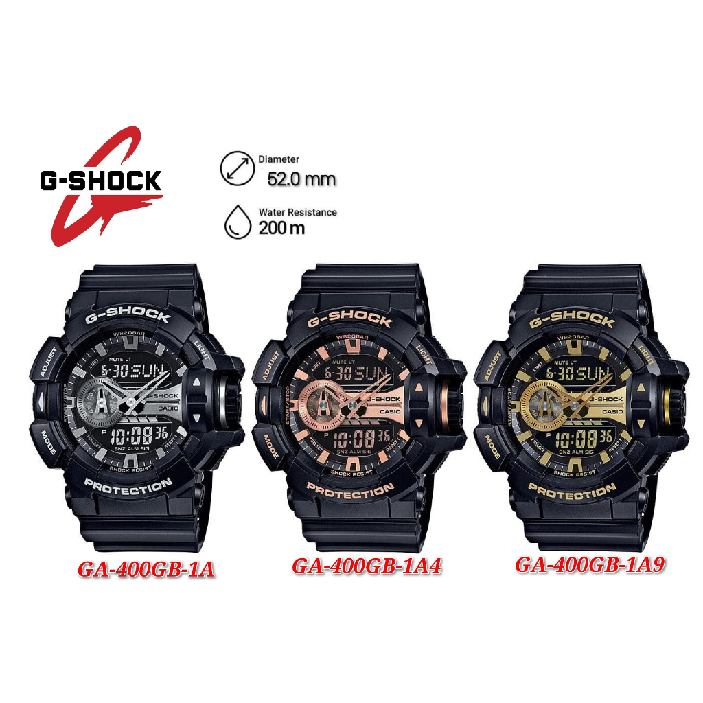 Casio G-Shock GA-400GB Analog-Digital Special Black Band Watch -GA-400 ...