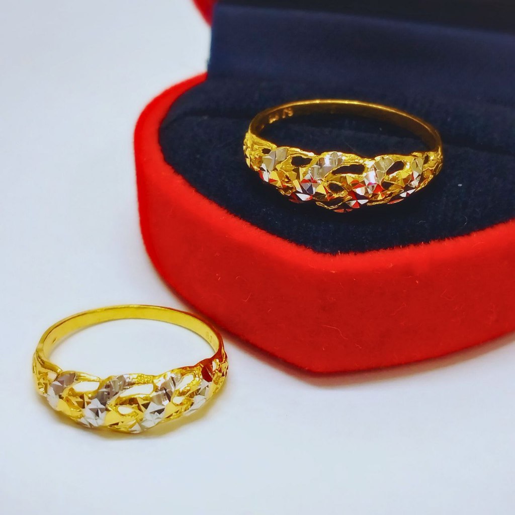 LAELA CINCIN FESYEN LINTAH BERCORAK SILANG PADU 2C EMAS TULEN 916 GOLD ...