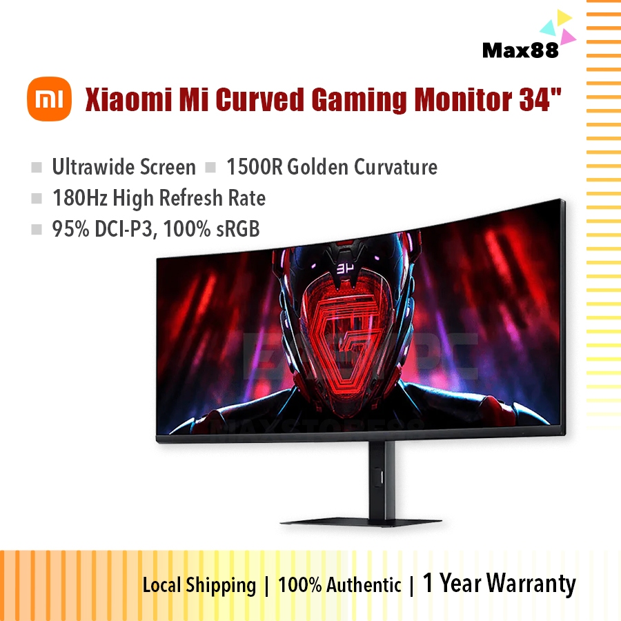 Xiaomi Mi Curved Gaming Monitor 34" 180Hz High Refresh Rate 1500R ...