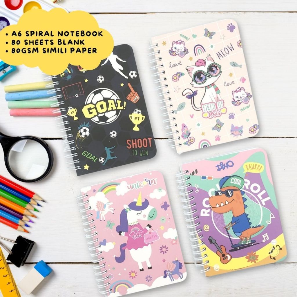 A6 Wire-O Spiral Notebook Buku Nota 80 sheets 60gsm Journal Doodle ...