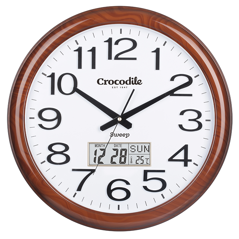Crocodile 48 x 5.4 cm Classic Sweep Movement Wooden Pattern Calendar ...