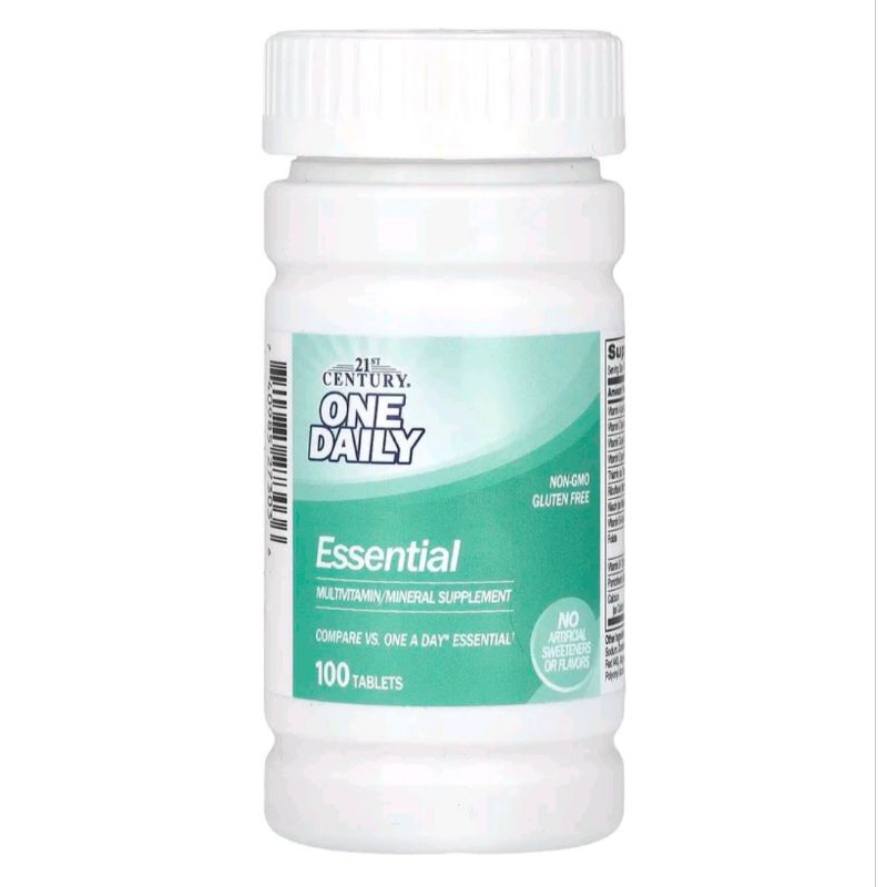 21st Century, One Daily, Essential, 100 Tablets, Multivitamin | Shopee ...