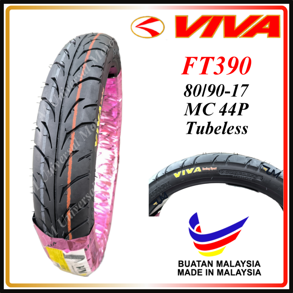 VIVA TUBELESS TYRE FT390 FT900 70/90-17 80 BUNGA TAJAM VIRAL BATTLAX ...