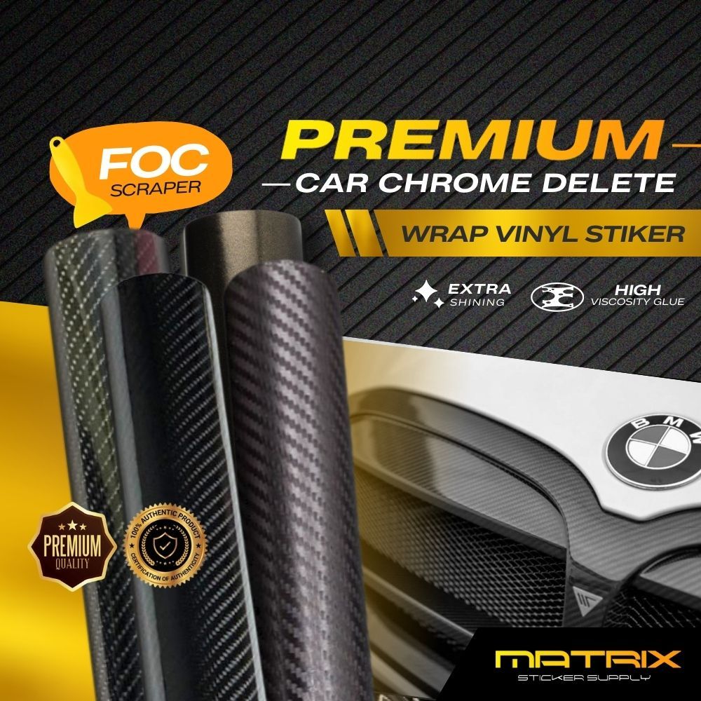 PREMIUM CAR DELETE CHROME STICKER(152CM-90CM)stiker kereta hitam ...