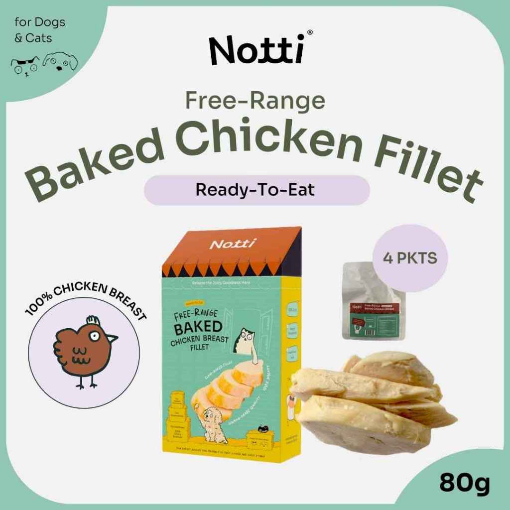 NOTTI Free-Range Baked Chicken Breast Fillet (20g x 4 pkts) Ready to ...