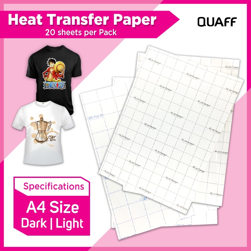 Transfer Paper A4 size (Dark and Light) (20pcs per pack) Jet Pro SS ...