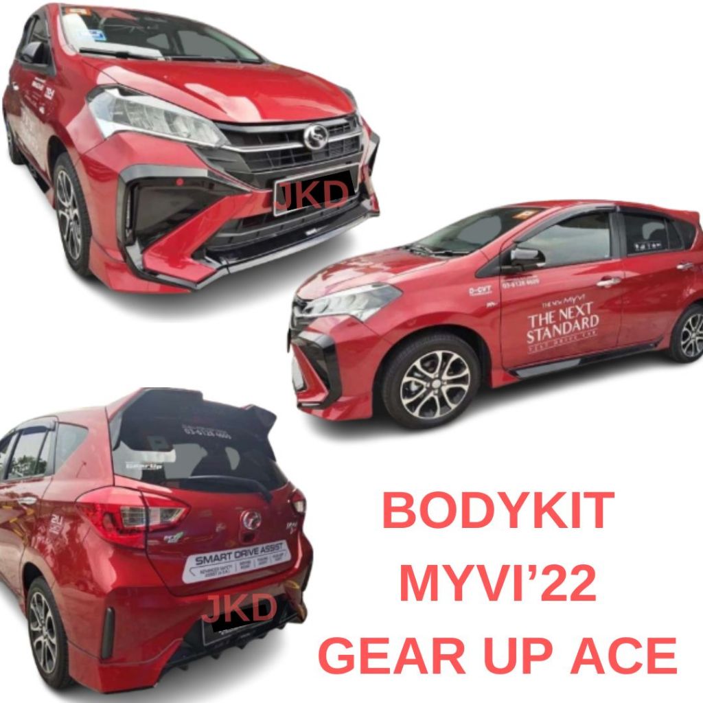 Myvi 2022 2024 MYVI GEN 3 Gear Up Ace Bodykit Skirting With Paint SIAP CAT FULL SET PP ORI MATERIAL BODYKIT LIP SKIRT Shopee Malaysia