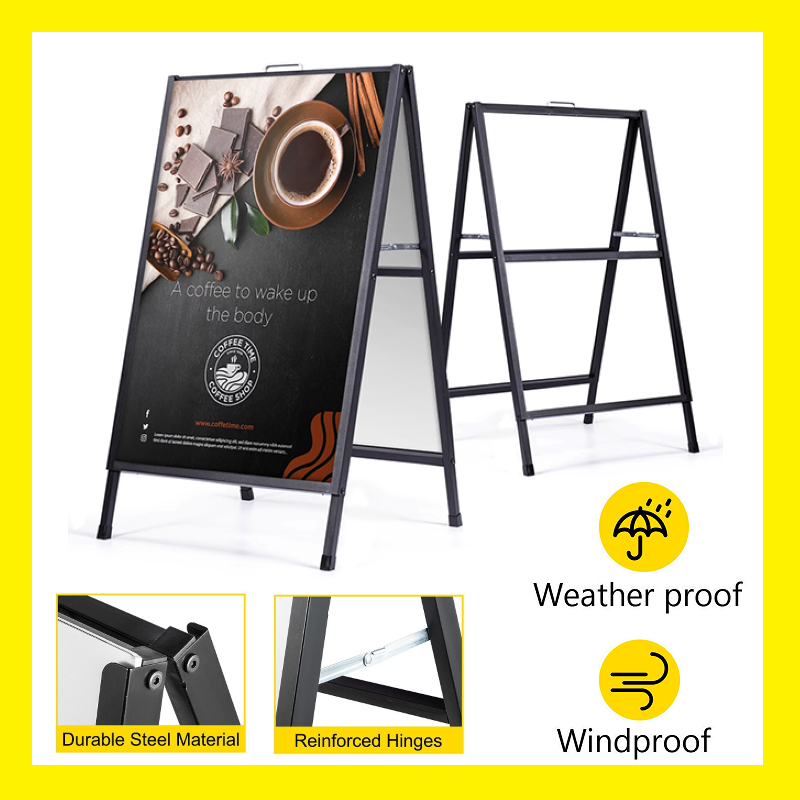 Double Side Double-Sided A Board Poster Stand Display Stand Metal Frame ...