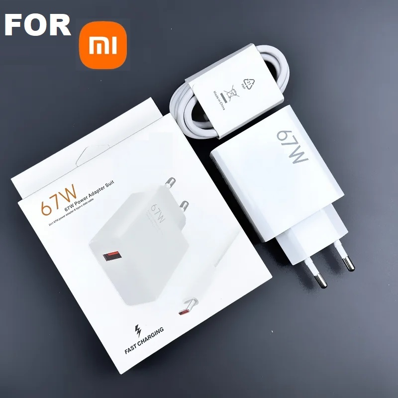 For Xiaomi 67w Turbo Charger Mi Fast Charging Adapter With Cable ...