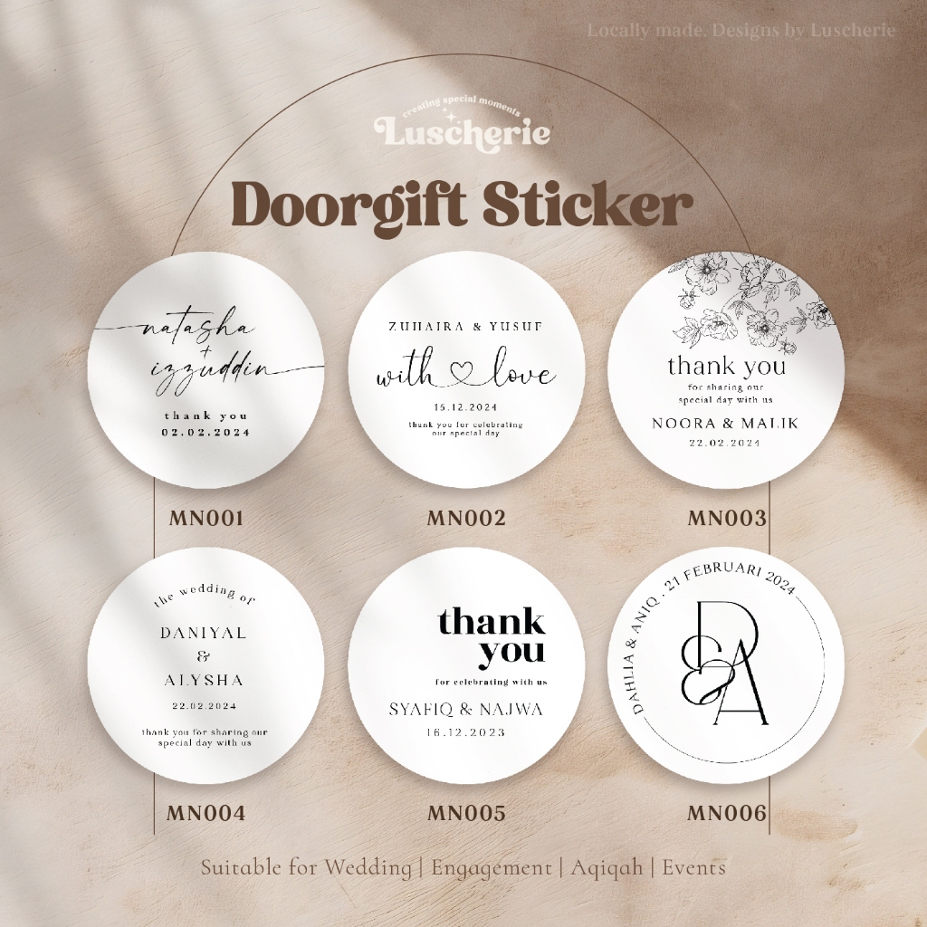 Round Sticker Wedding Doorgift Kahwin | Nikah | Aqiqah | Akikah | Hari ...