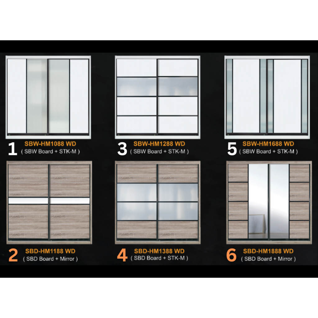 Mixbox HappyMix - Wardrobe Width 5 , 6, 8 feet x Height 8 feet Sliding 2 Door Wardrobe ...