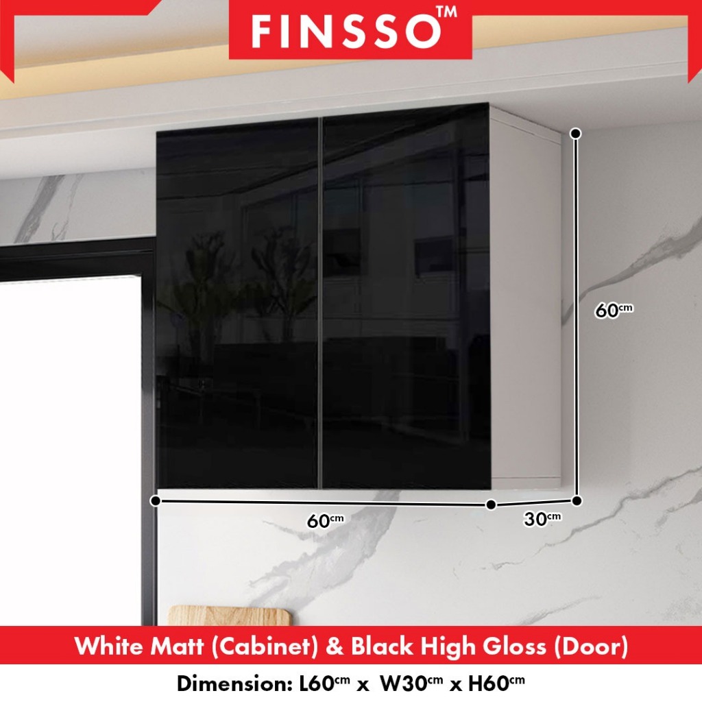 High Gloss kitchen cabinet with Waterproof Surface | Wall Shelves | Kabinet Dapur | Industrial ...