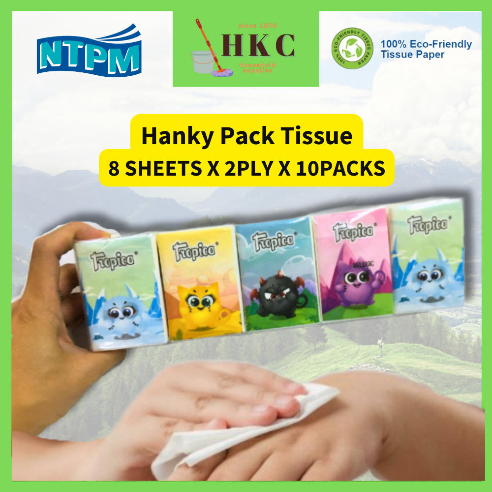 Premier Facial Tissue Hanky Pack 8sheets x 2PLY x 10packs / Tissue ...
