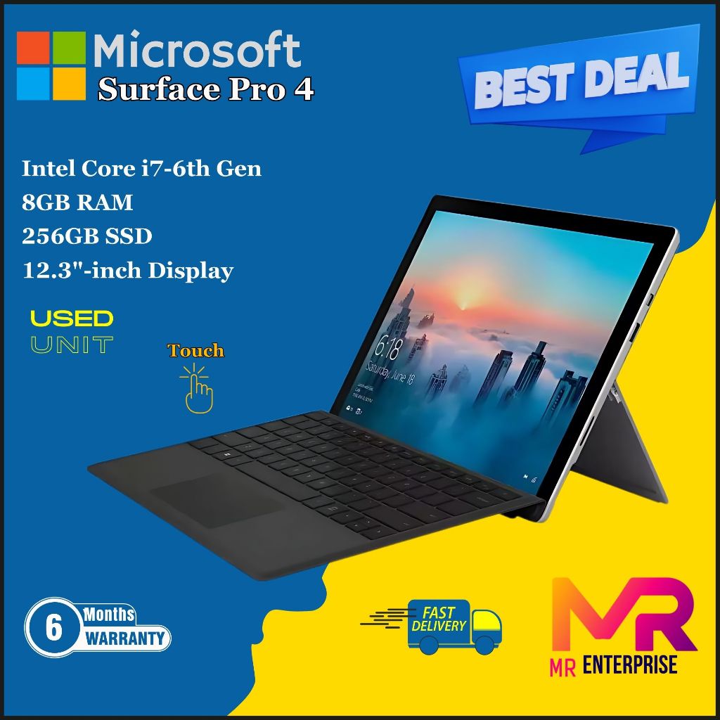 Microsoft Surface Pro 4 - Core i7-6th Gen - 8GB/256GB SSD - Intel ...