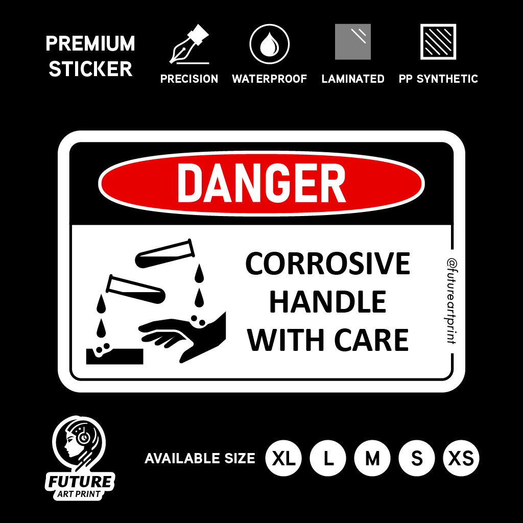 Danger Corrosive Handle with Care. Acid Chemical Hazard Material ...