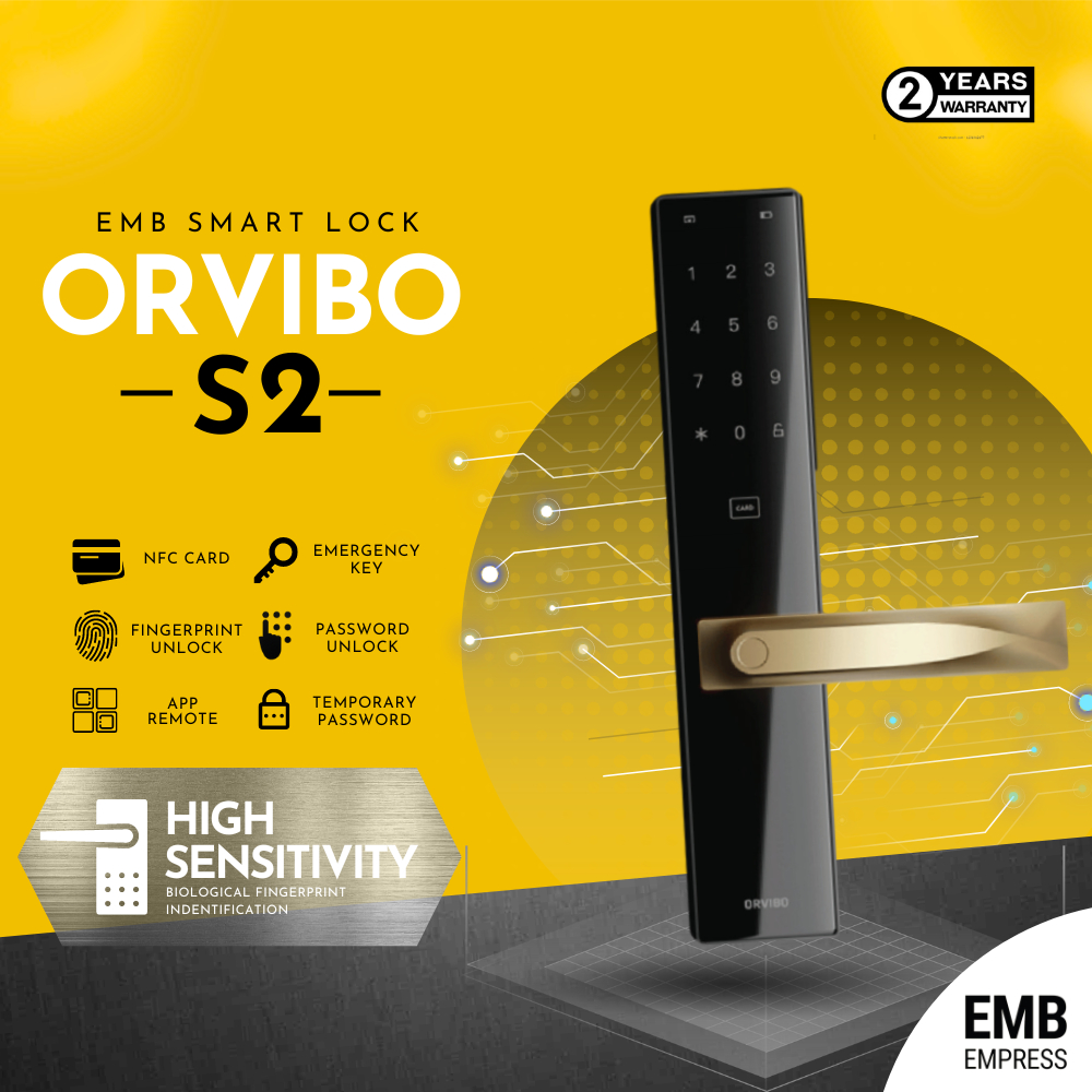 Orvibo S2 Solid Gold Handle Smart Door Lock Wifi Smart Apps Fingerprint ...