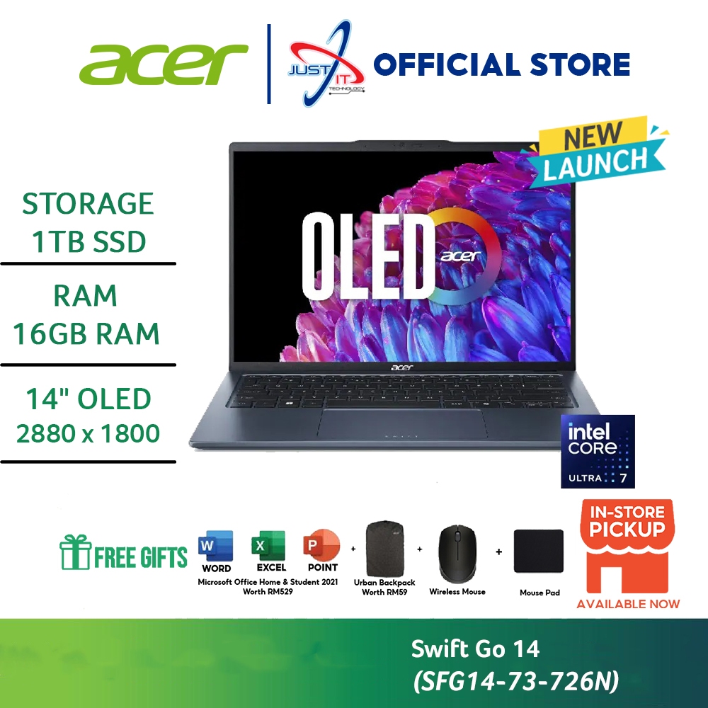 ACER Swift Go 14 Laptop (16GDR5/14") SFG14-73-726N/SFG14-73-7331/SFG14 ...