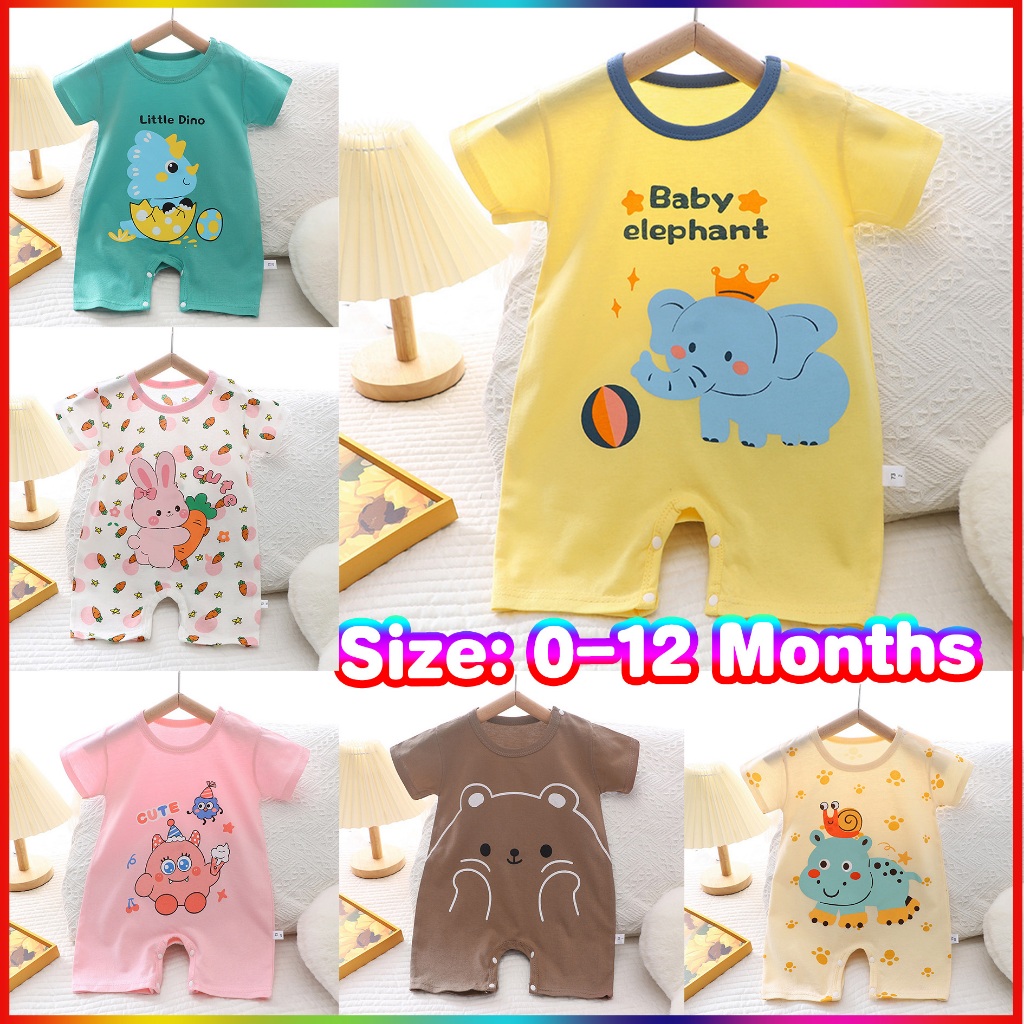 Baju Bayi Newborn Baby Clothing Cotton Romper Short Sleeve Button ...
